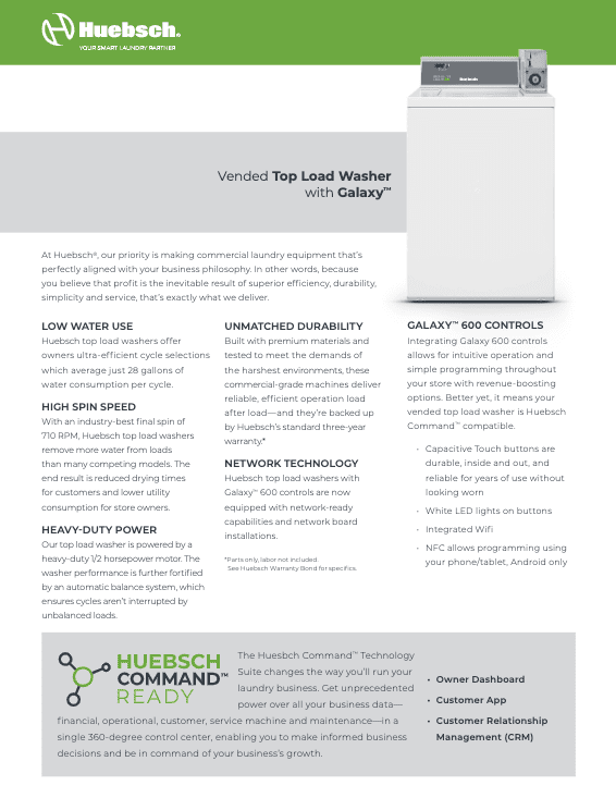 Top Load Washers - Huebsch
