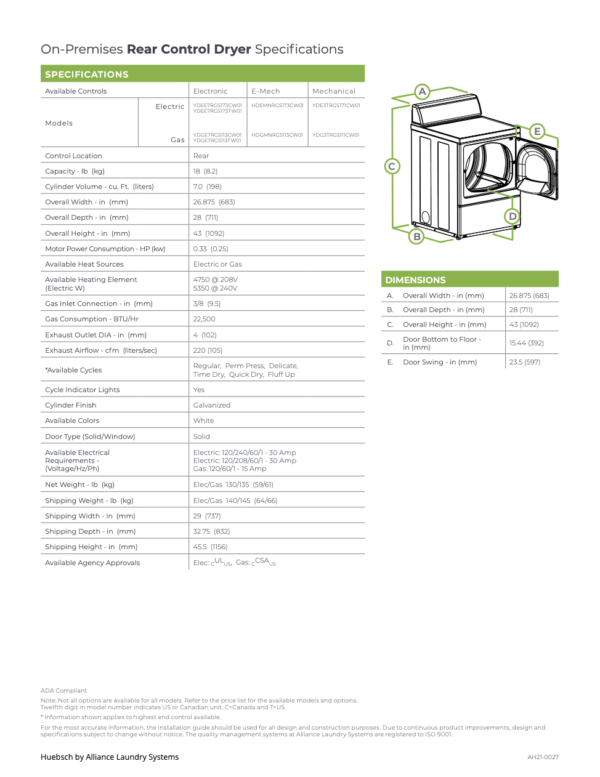 Commercial Dryers - Huebsch