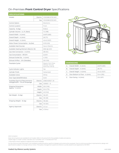 Commercial Dryers - Huebsch